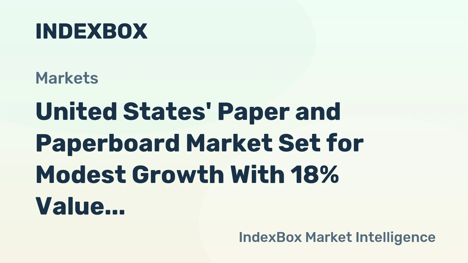 United States' Paper and Paperboard Market Set for Modest Growth With 18% Value CAGR Through 2035