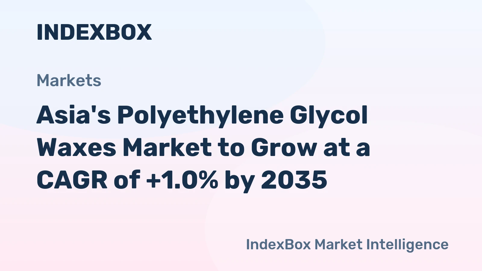Asia's Polyethylene Glycol Waxes Market to Grow at a CAGR of +1.0% by 2035