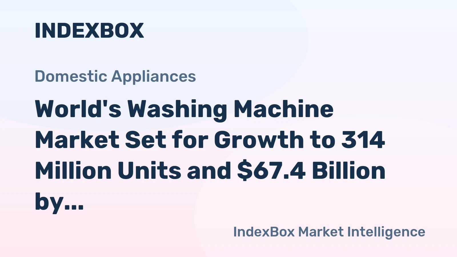 World's Washing Machine Market Set for Growth to 314 Million Units and $67.4 Billion by 2035
