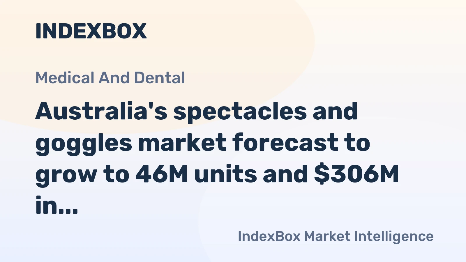 Australia's spectacles and goggles market forecast to grow to 46M units and $306M in value by 2035, driven by increasing demand.