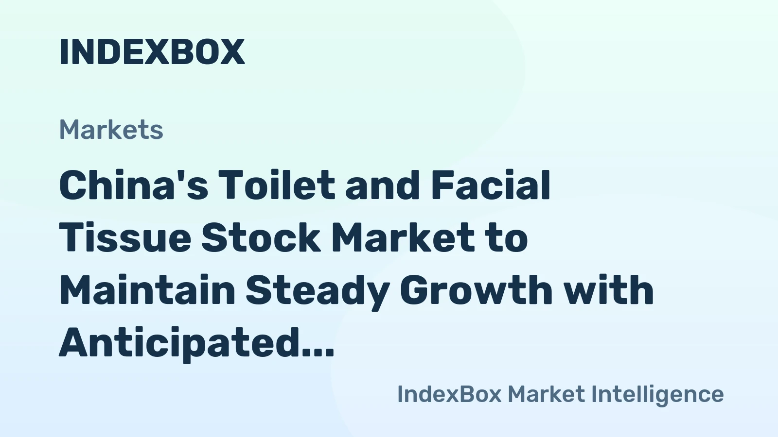 China's Toilet and Facial Tissue Stock Market to Maintain Steady Growth with Anticipated +2.0% CAGR