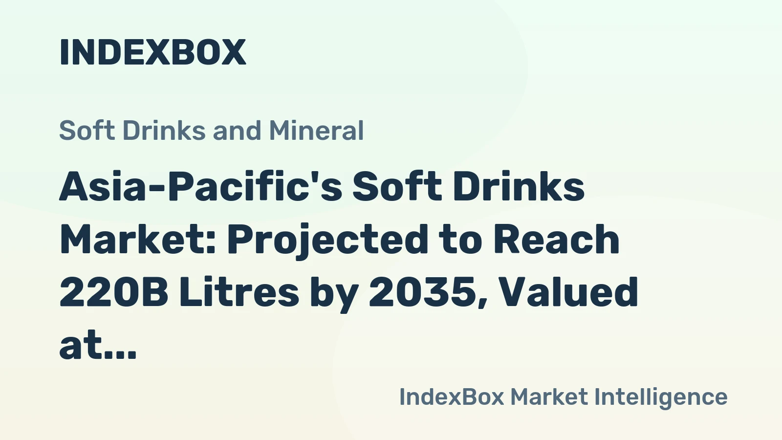 Asia-Pacific's Soft Drinks Market: Projected to Reach 220B Litres by 2035, Valued at $215.1B