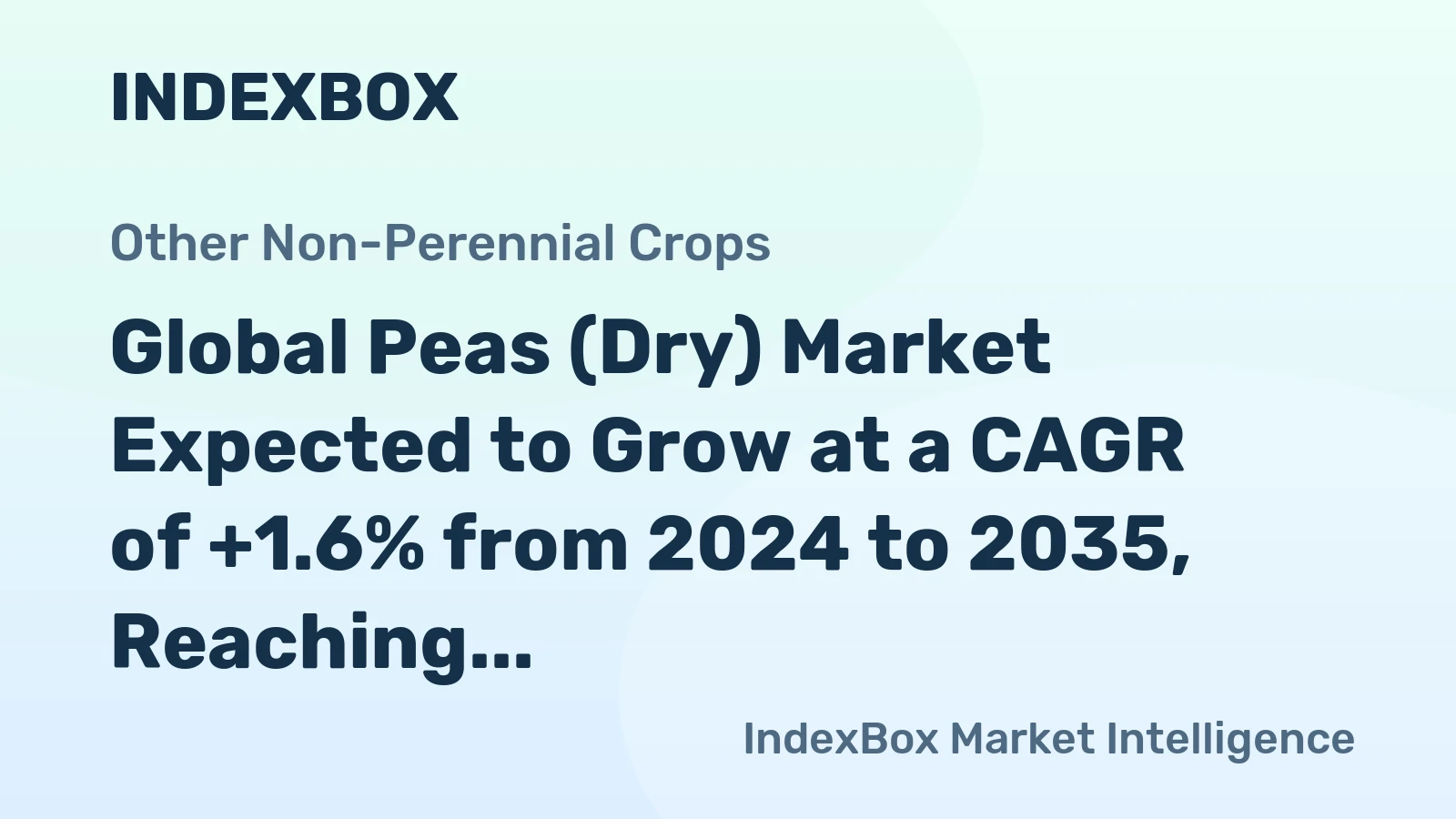 Global Peas (Dry) Market Expected to Grow at a CAGR of +1.6% from 2024 to 2035, Reaching 15M Tons