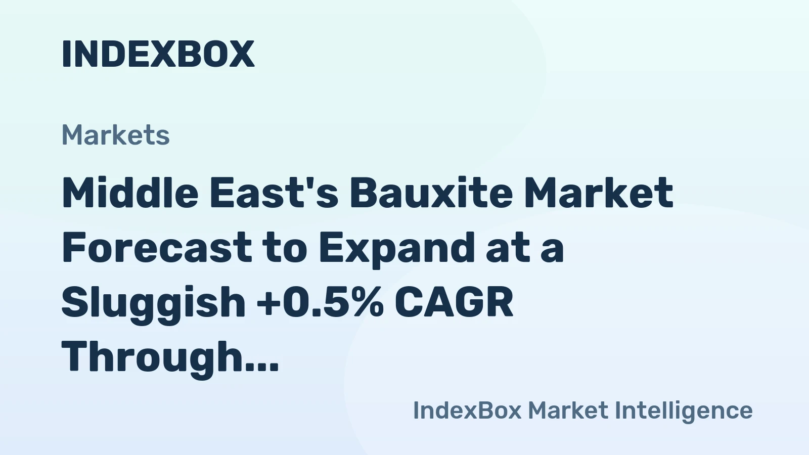 Middle East's Bauxite Market Forecast to Expand at a Sluggish +0.5% CAGR Through 2035
