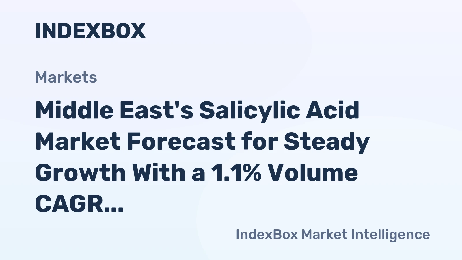 Middle East's Salicylic Acid Market Forecast for Steady Growth With a 1.1% Volume CAGR