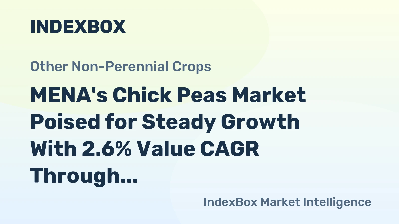MENA's Chick Peas Market Poised for Steady Growth With 2.6% Value CAGR Through 2035