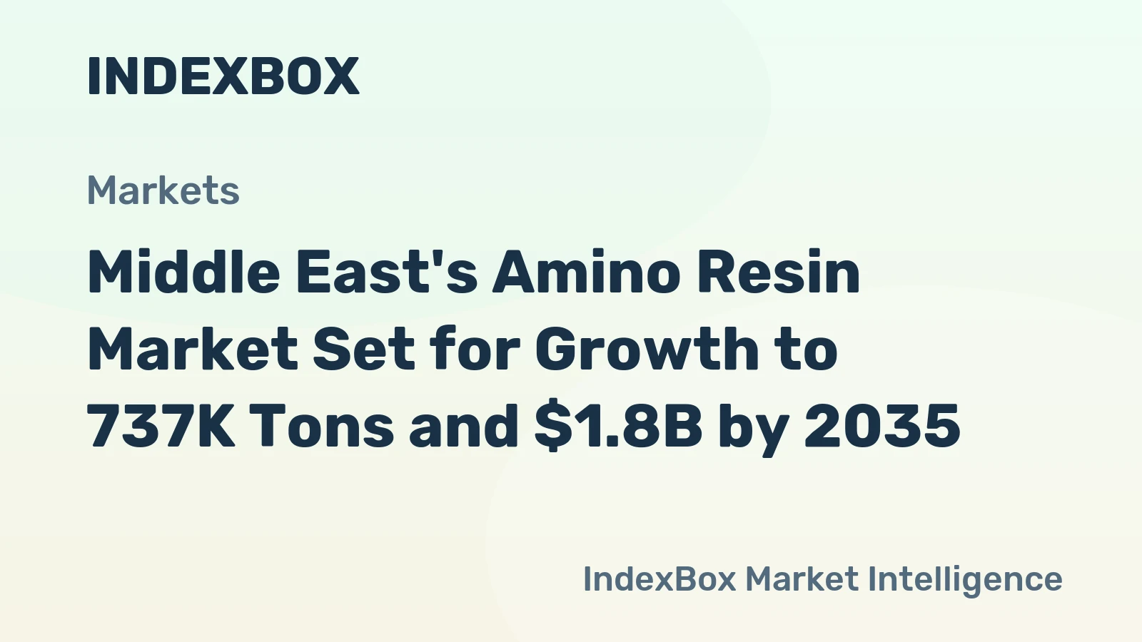 Middle East's Amino Resin Market Set for Growth to 737K Tons and $1.8B by 2035