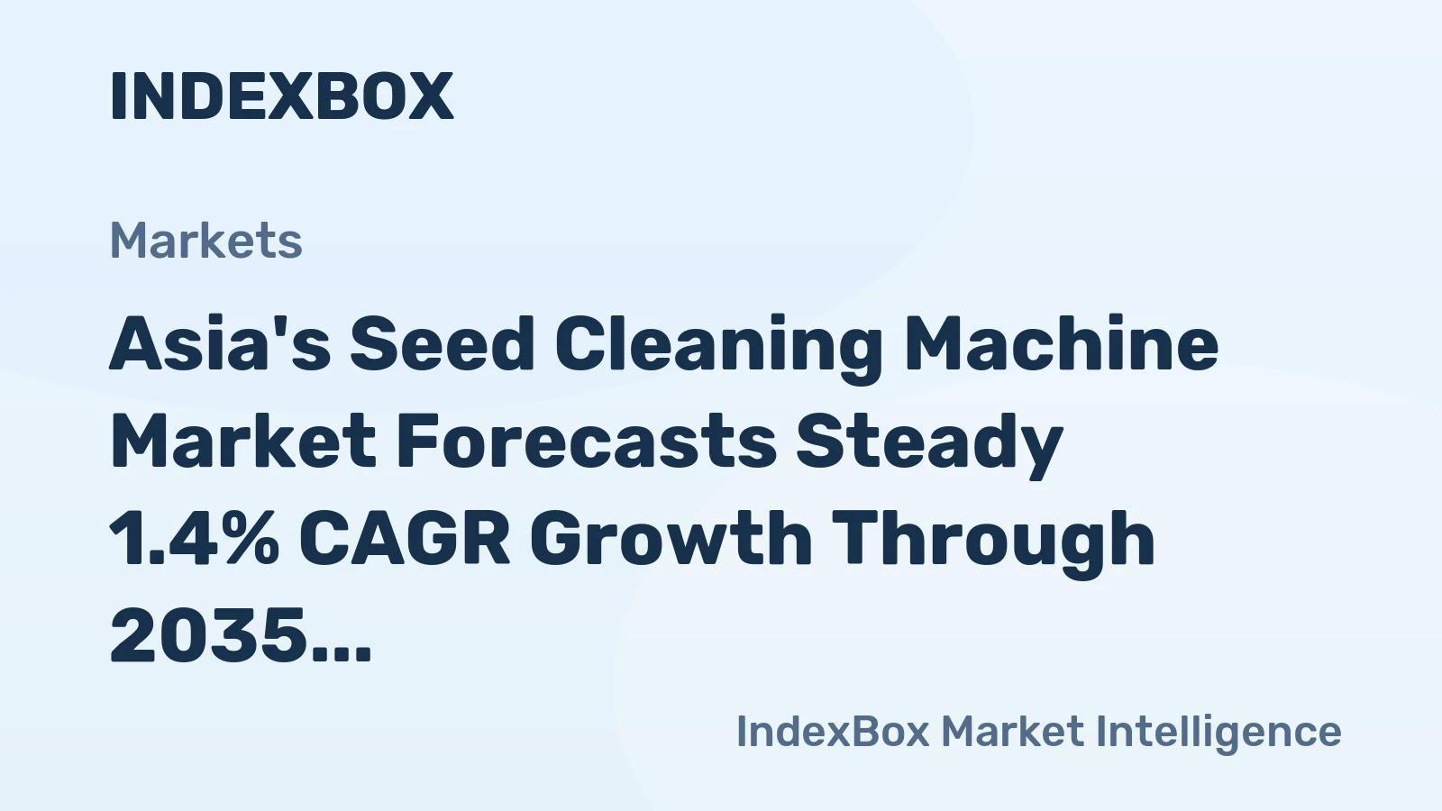 Asia's Seed Cleaning Machine Market Forecasts Steady 1.4% CAGR Growth Through 2035