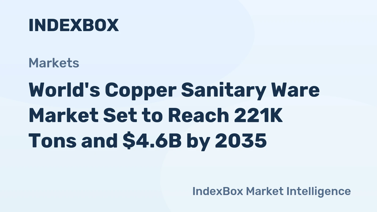 World's Copper Sanitary Ware Market Set to Reach 221K Tons and $4.6B by 2035