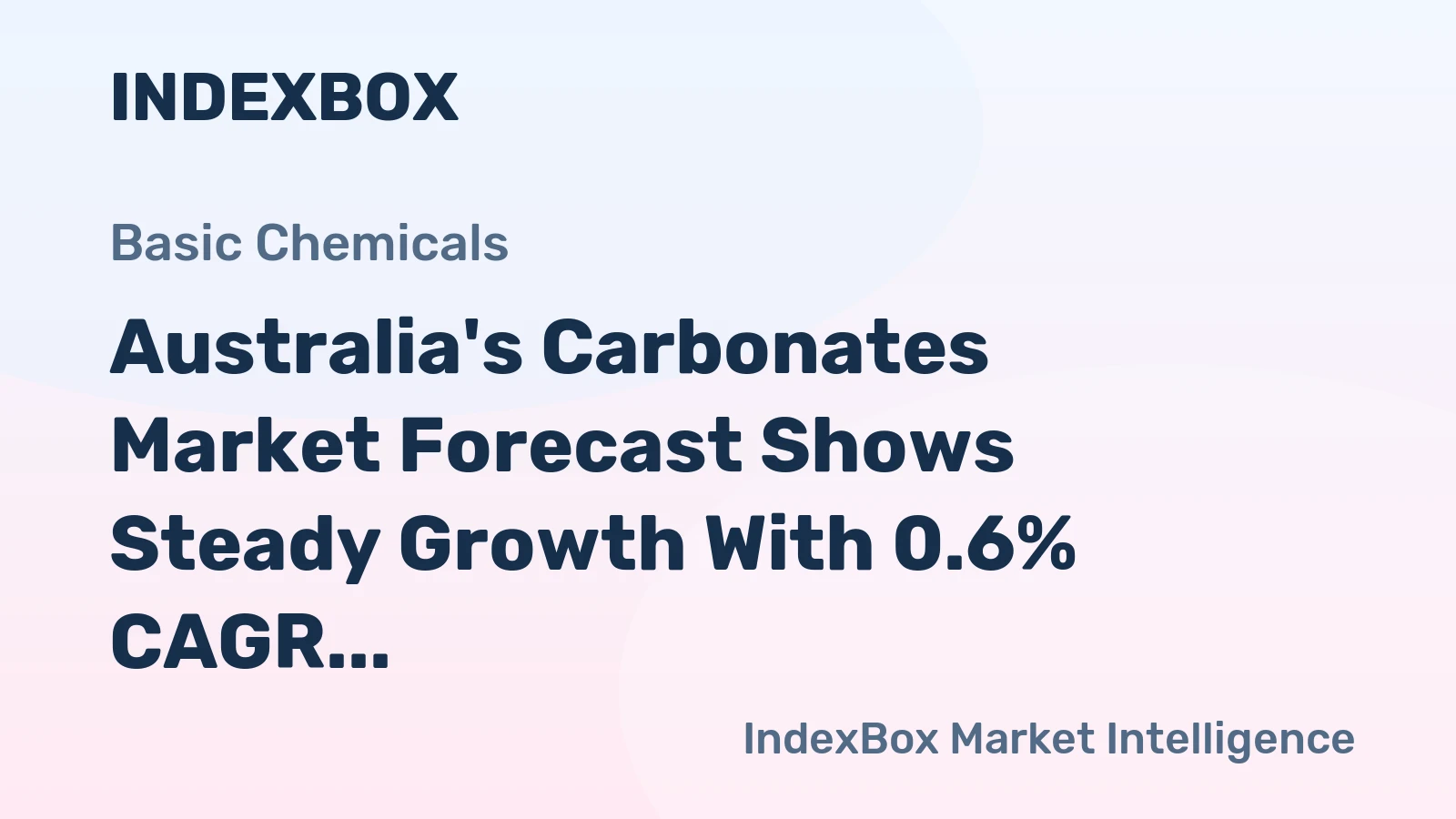Australia's Carbonates Market Forecast Shows Steady Growth With 0.6% CAGR Through 2035