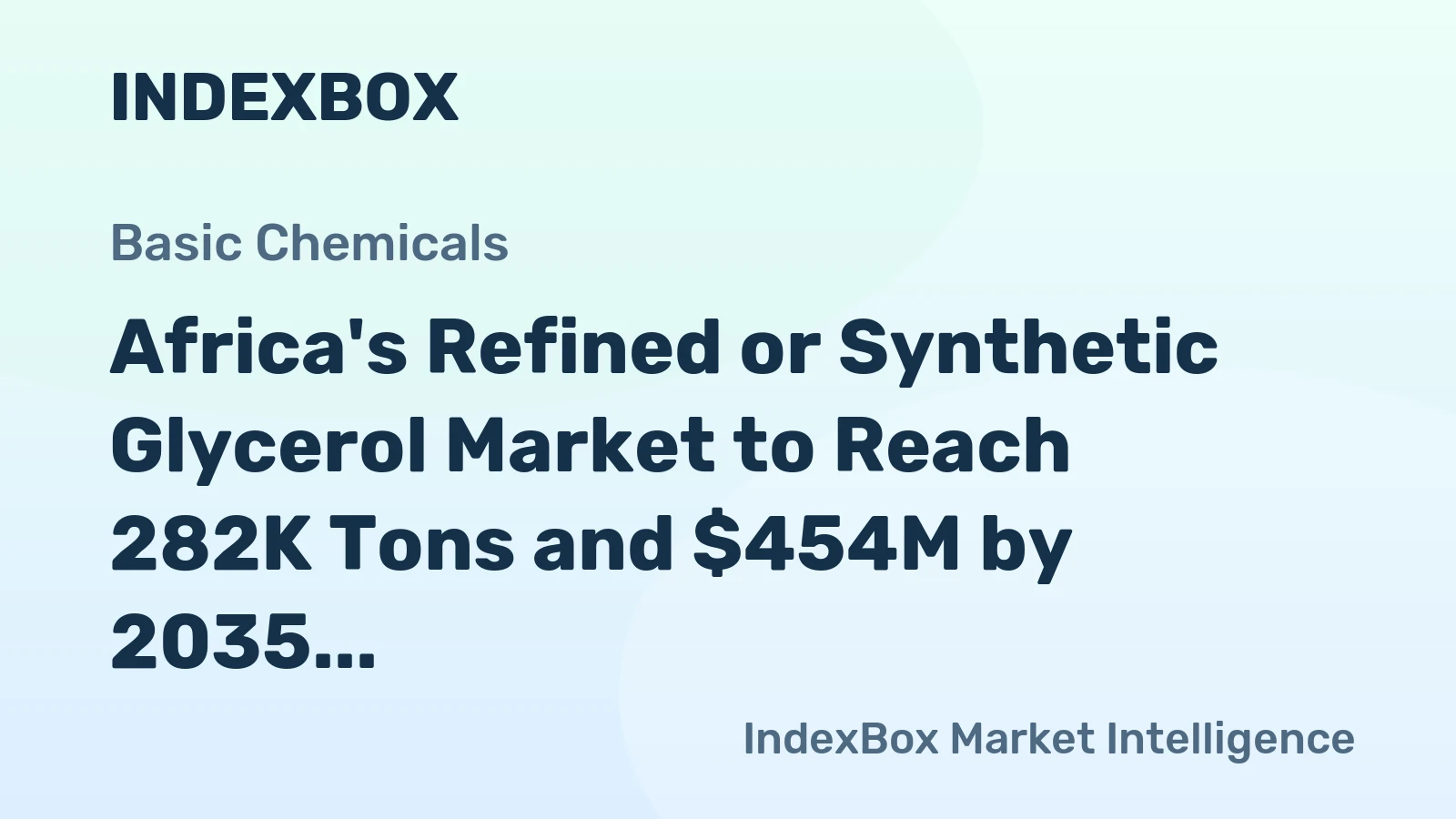 Africa's Refined or Synthetic Glycerol Market to Reach 282K Tons and $454M by 2035