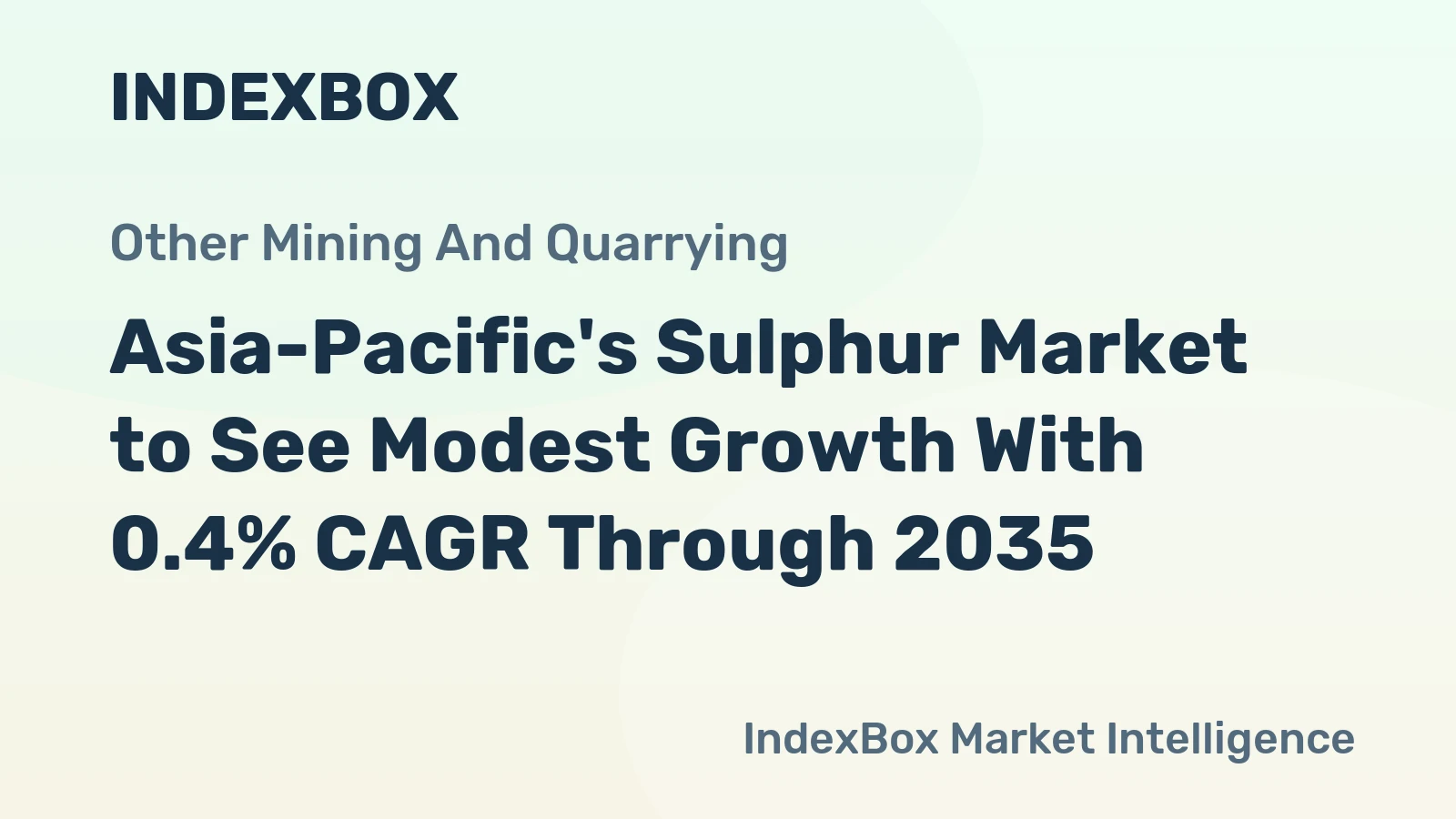 Asia-Pacific's Sulphur Market to See Modest Growth With 0.4% CAGR Through 2035