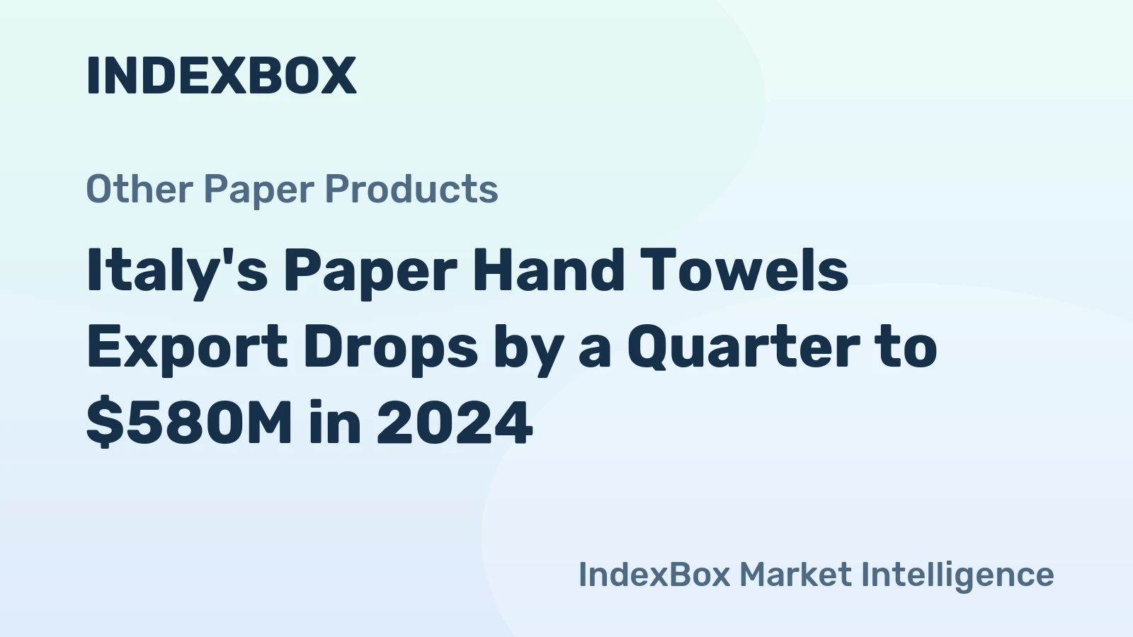 Italy's Paper Hand Towels Export Drops by a Quarter to $580M in 2024