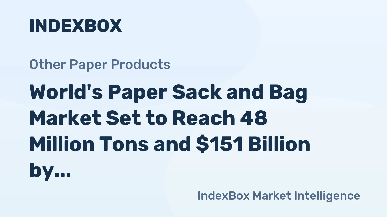 World's Paper Sack and Bag Market Set to Reach 48 Million Tons and $151 Billion by 2035