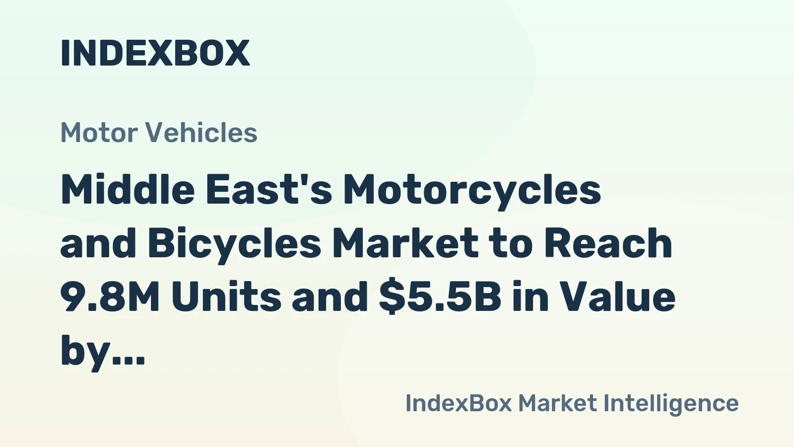 Middle East's Motorcycles and Bicycles Market to Reach 9.8M Units and $5.5B in Value by 2035