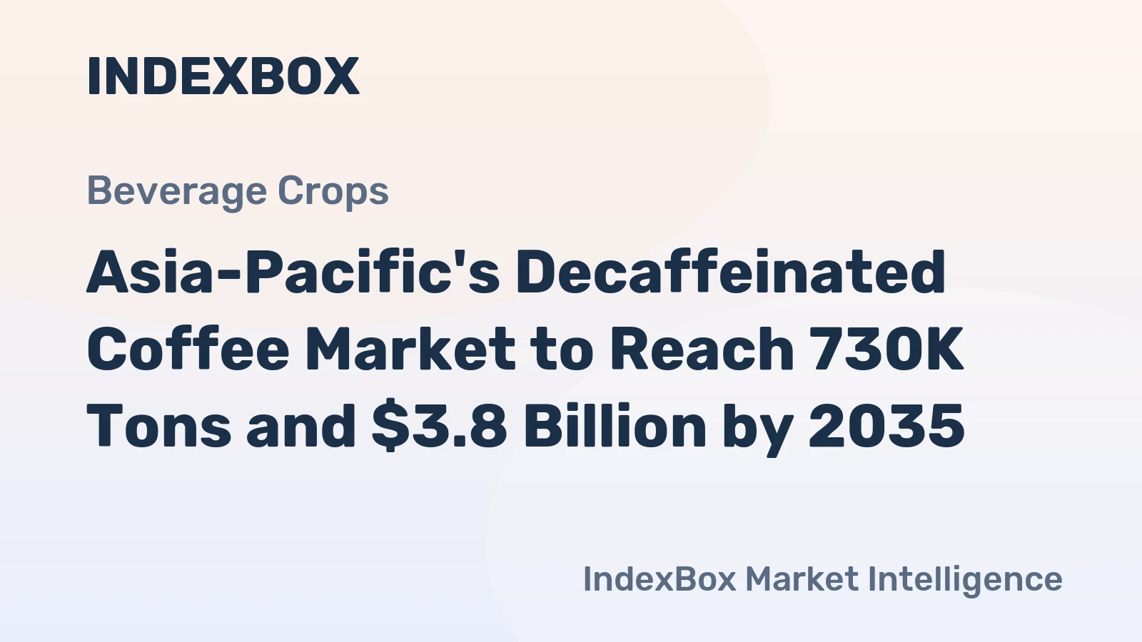Asia-Pacific's Decaffeinated Coffee Market to Reach 730K Tons and $3.8 Billion by 2035