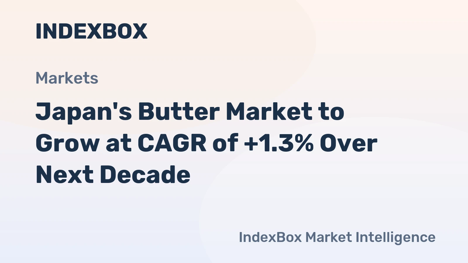 Japan's Butter Market to Grow at CAGR of +1.3% Over Next Decade