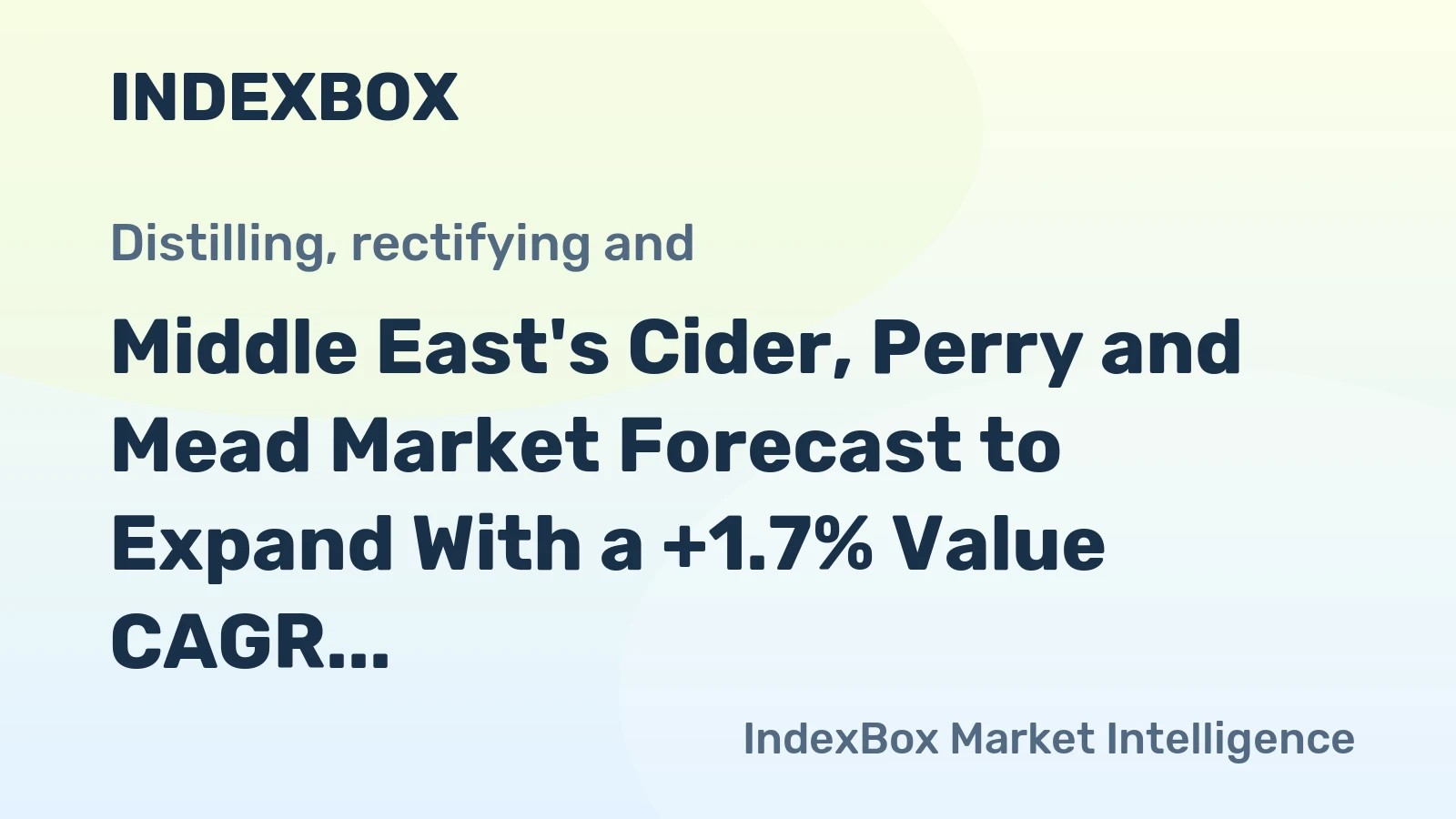 Middle East's Cider, Perry and Mead Market Forecast to Expand With a +1.7% Value CAGR Through 2035