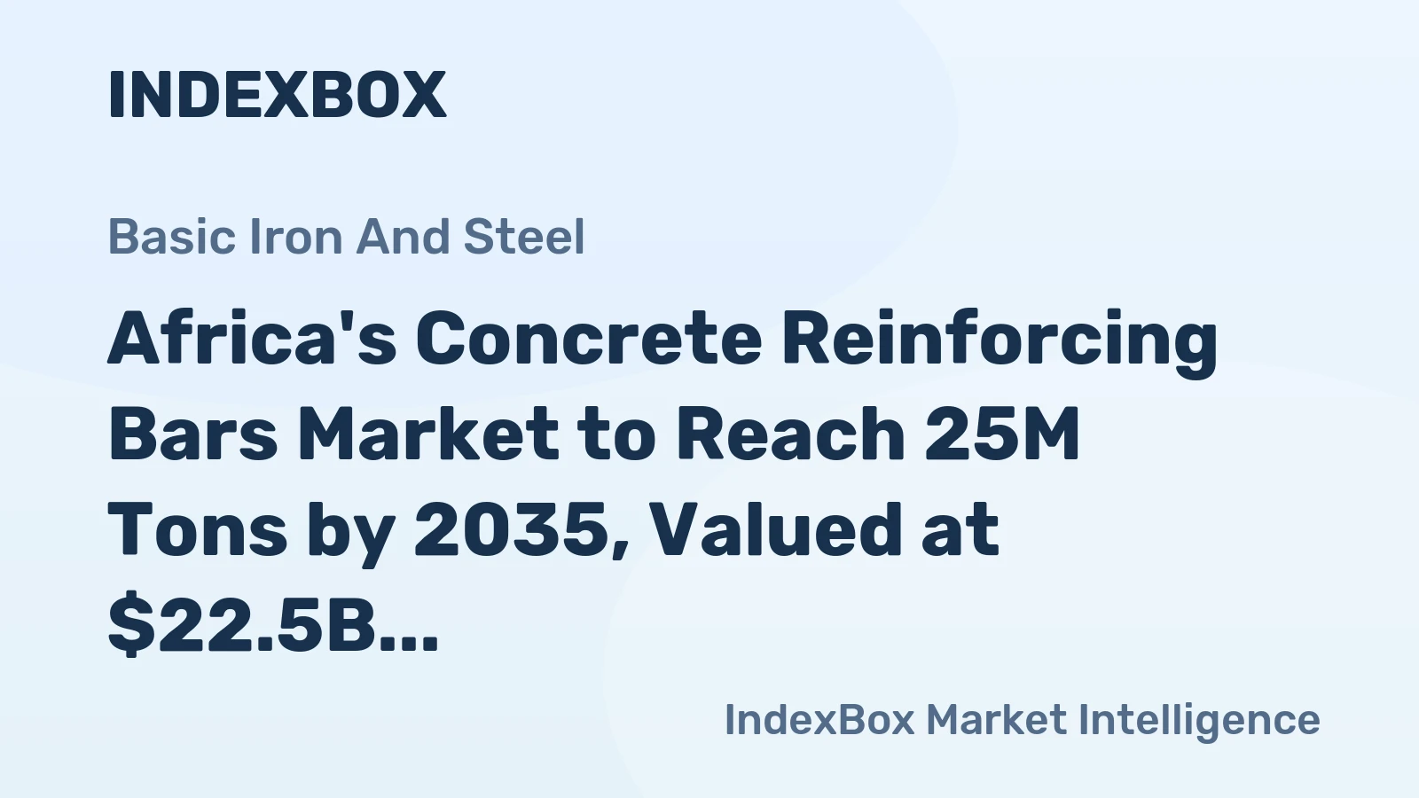 Africa's Concrete Reinforcing Bars Market to Reach 25M Tons by 2035, Valued at $22.5B