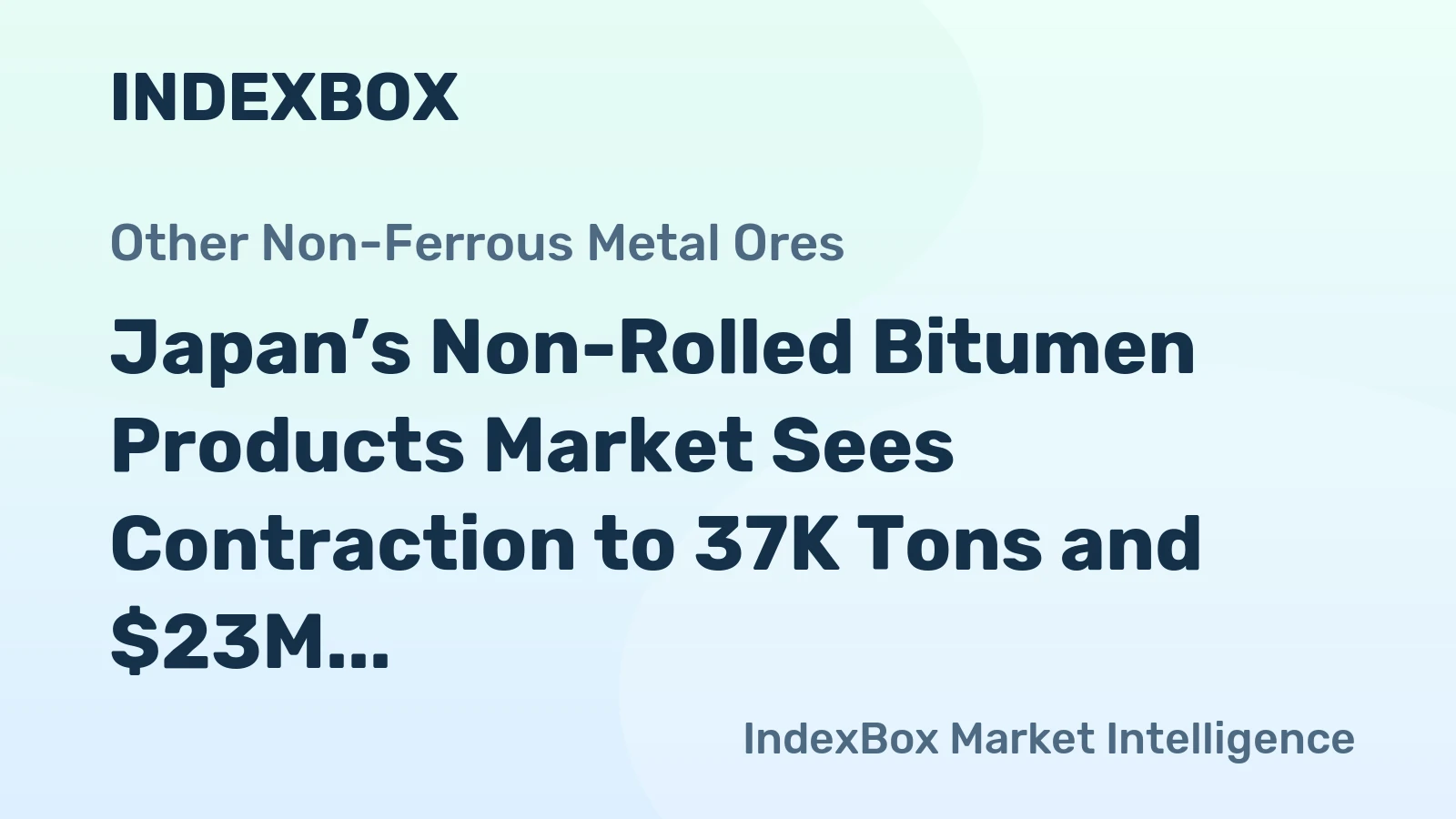 Japan’s Non-Rolled Bitumen Products Market Sees Contraction to 37K Tons and $23M
