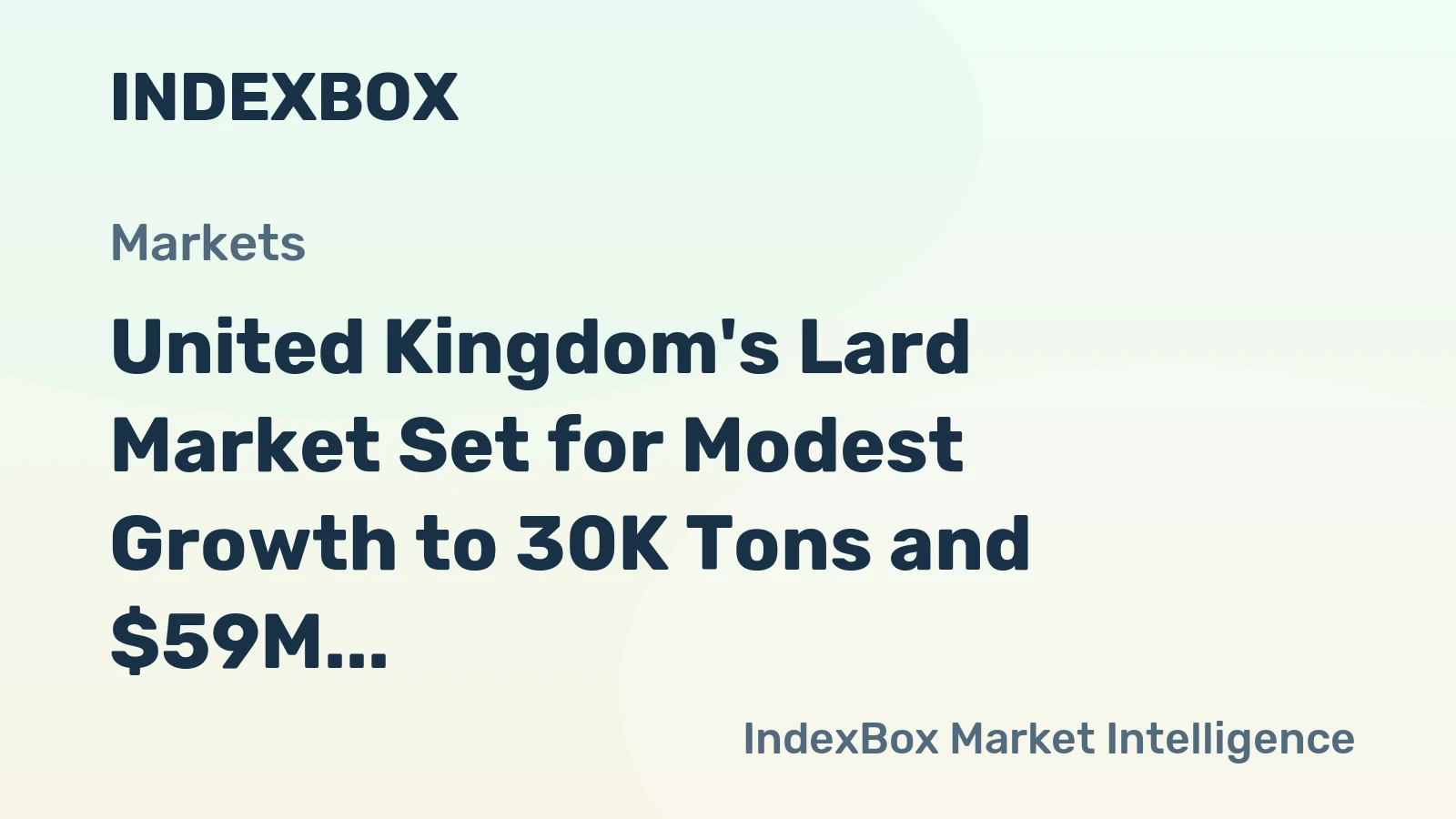 United Kingdom's Lard Market Set for Modest Growth to 30K Tons and $59M