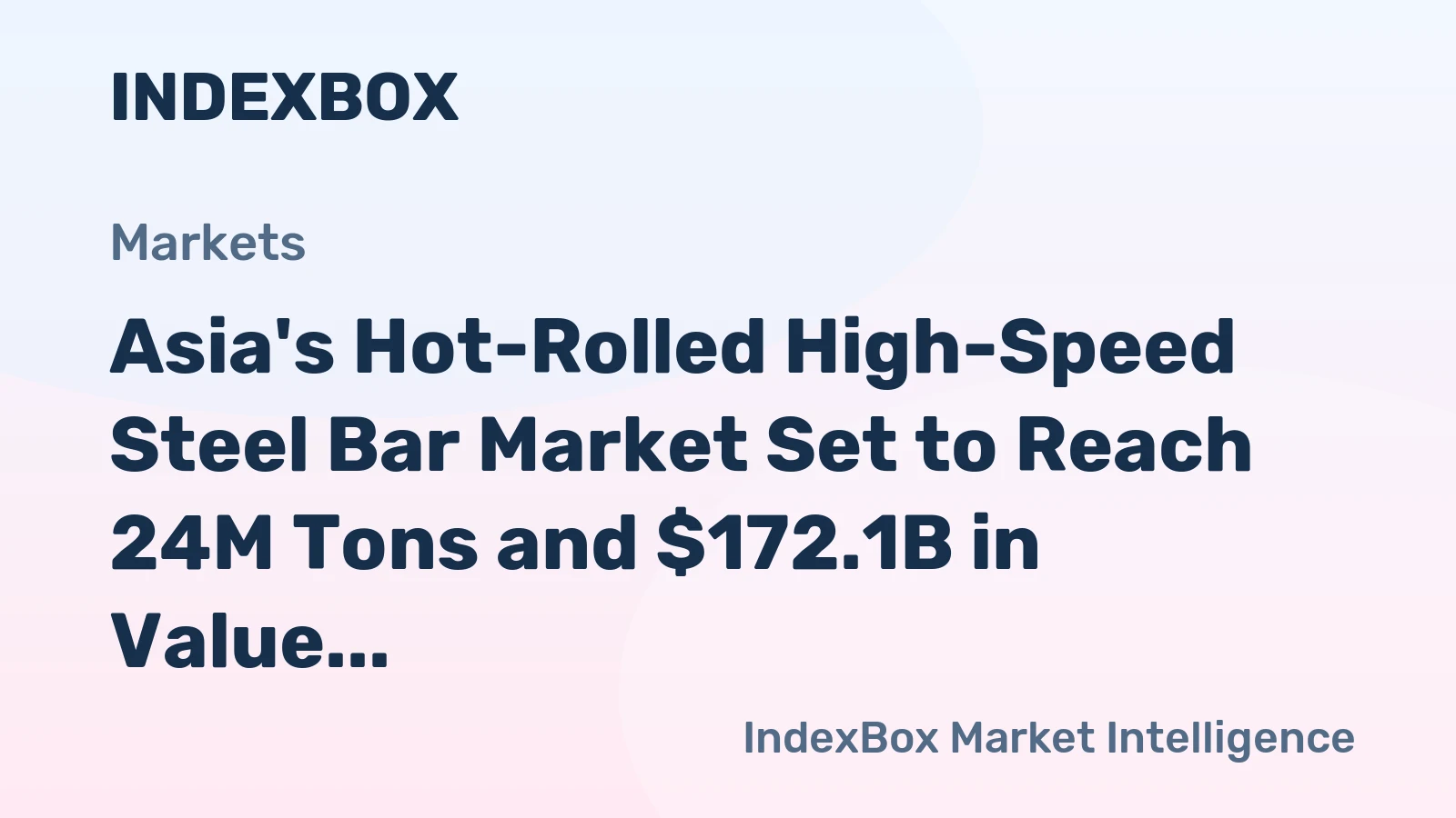 Asia's Hot-Rolled High-Speed Steel Bar Market Set to Reach 24M Tons and $172.1B in Value
