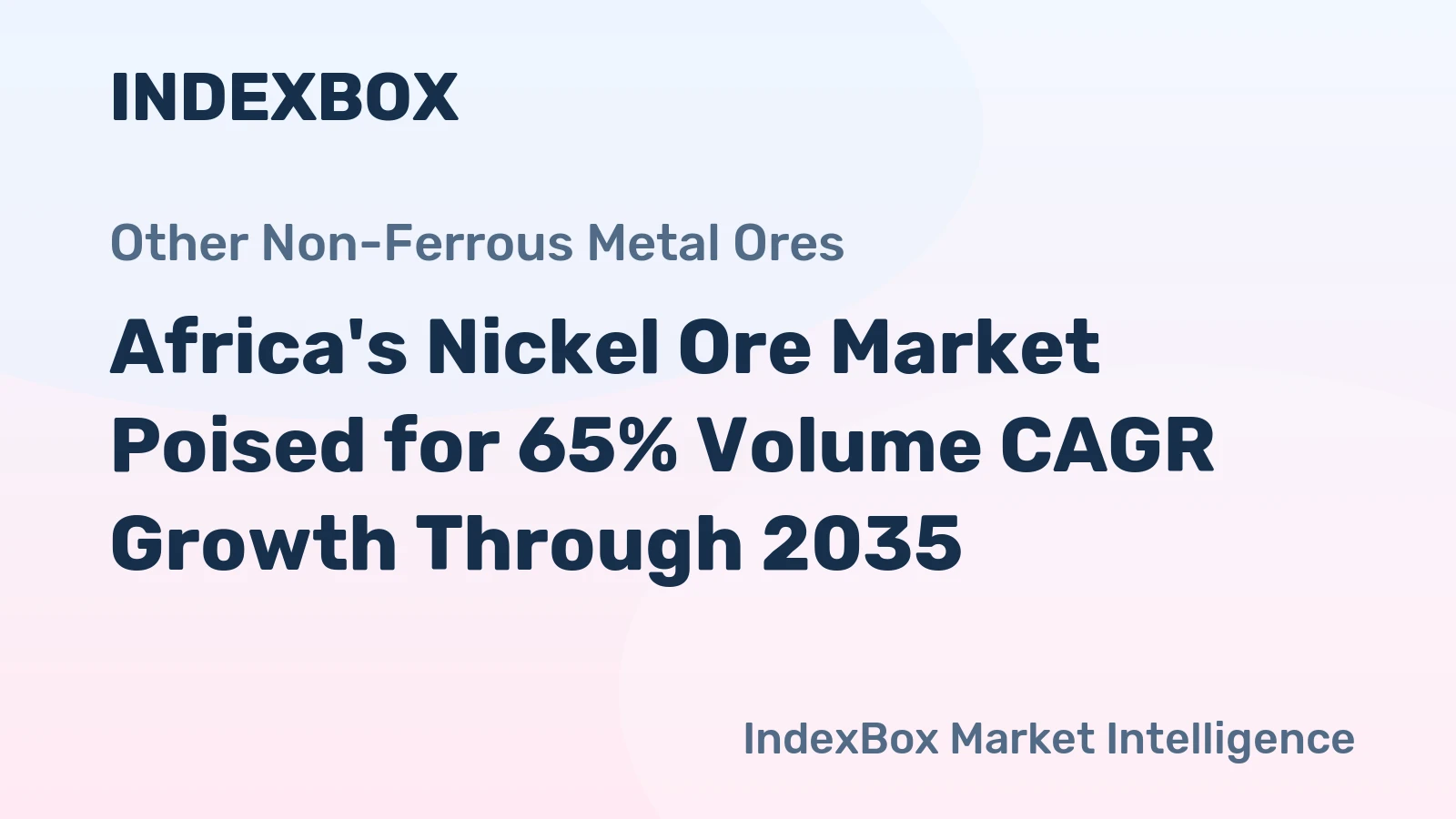 Africa's Nickel Ore Market Poised for 65% Volume CAGR Growth Through 2035
