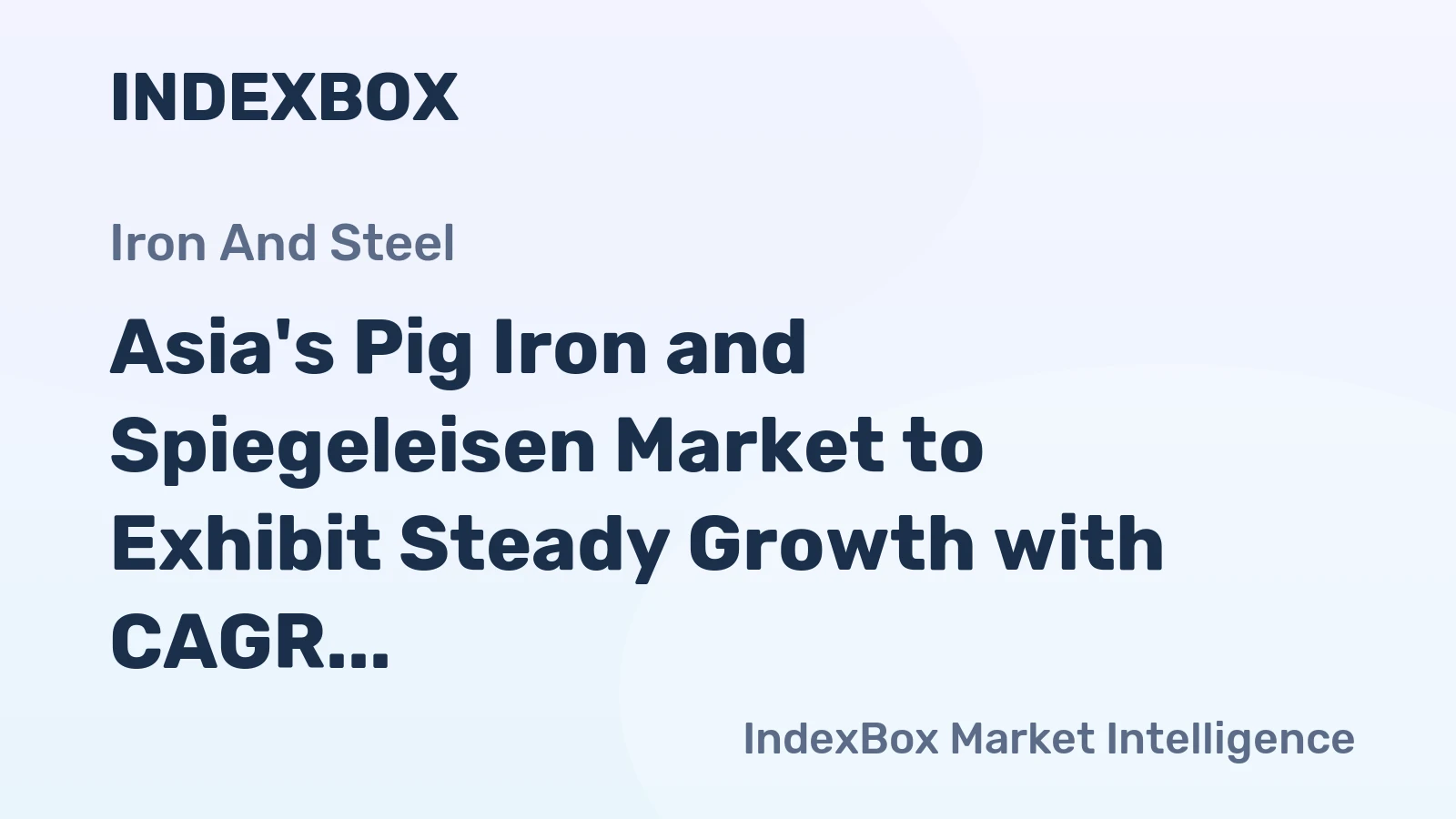 Asia's Pig Iron and Spiegeleisen Market to Exhibit Steady Growth with CAGR of +0.9% from 2024 to 2035