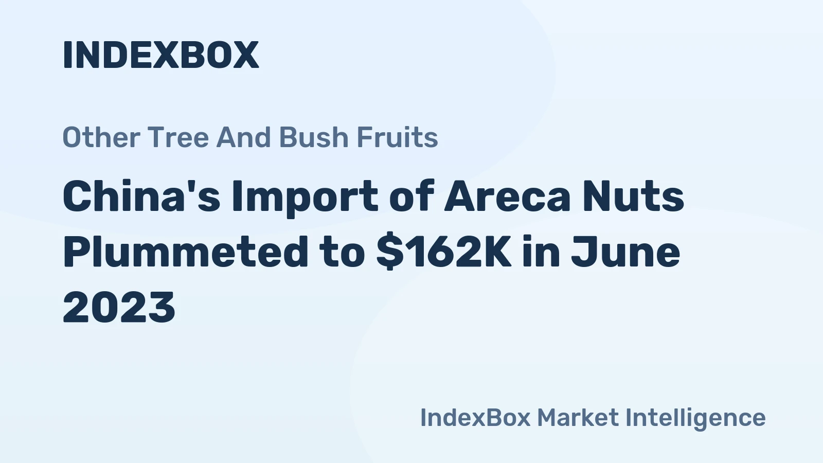 China's Import of Areca Nuts Plummeted to $162K in June 2023