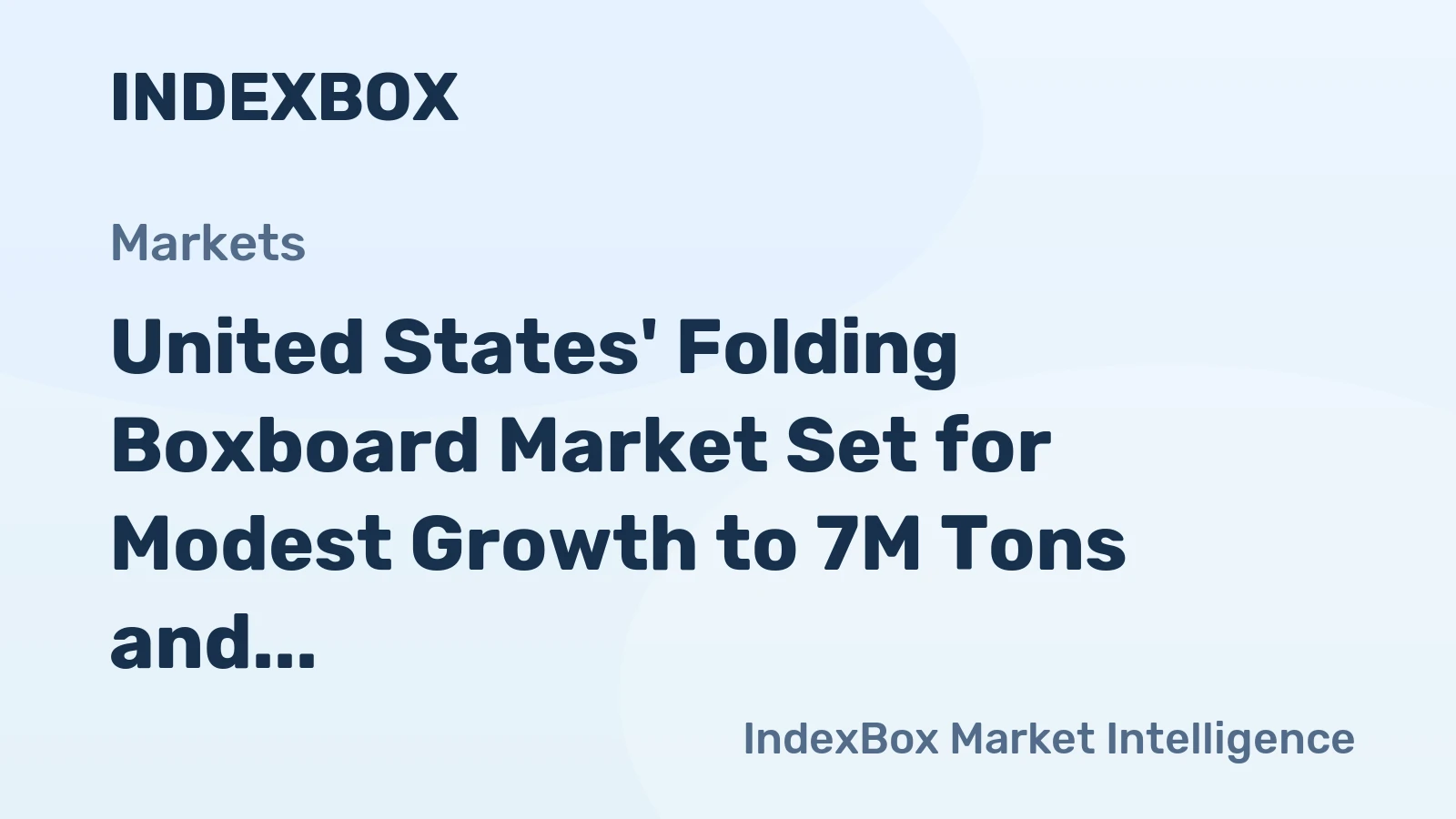United States' Folding Boxboard Market Set for Modest Growth to 7M Tons and $10.3B by 2035
