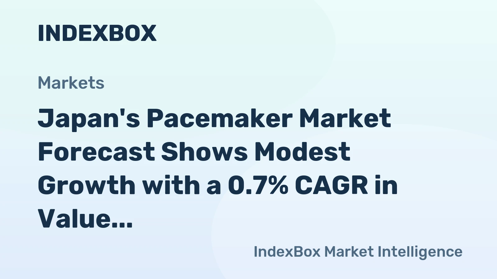 Japan's Pacemaker Market Forecast Shows Modest Growth with a 0.7% CAGR in Value Through 2035