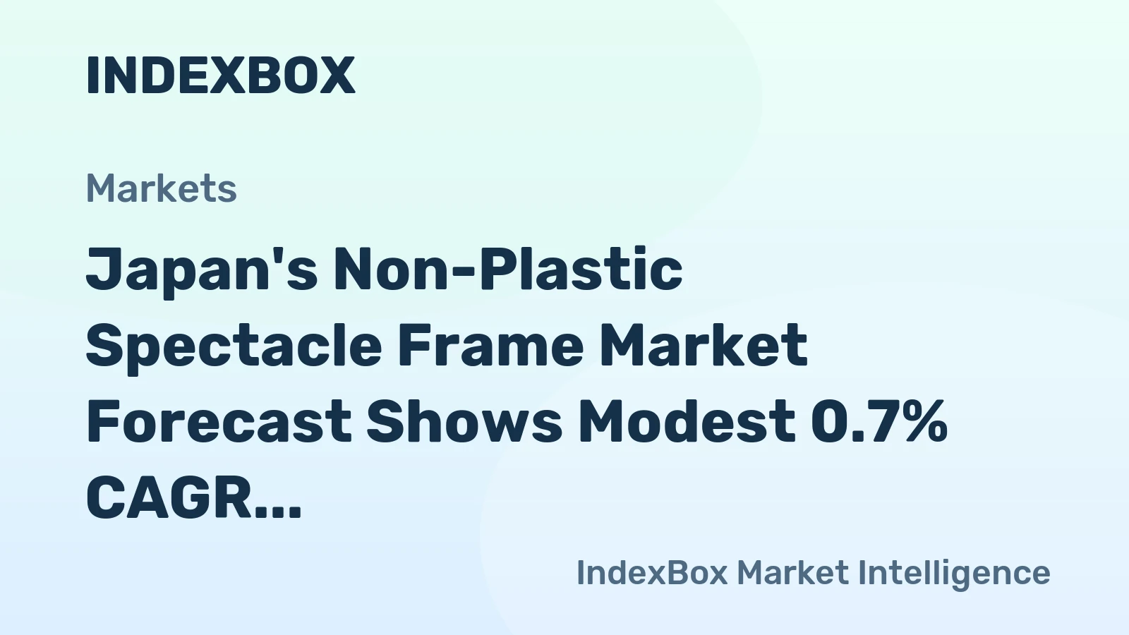 Japan's Non-Plastic Spectacle Frame Market Forecast Shows Modest 0.7% CAGR Growth Through 2035