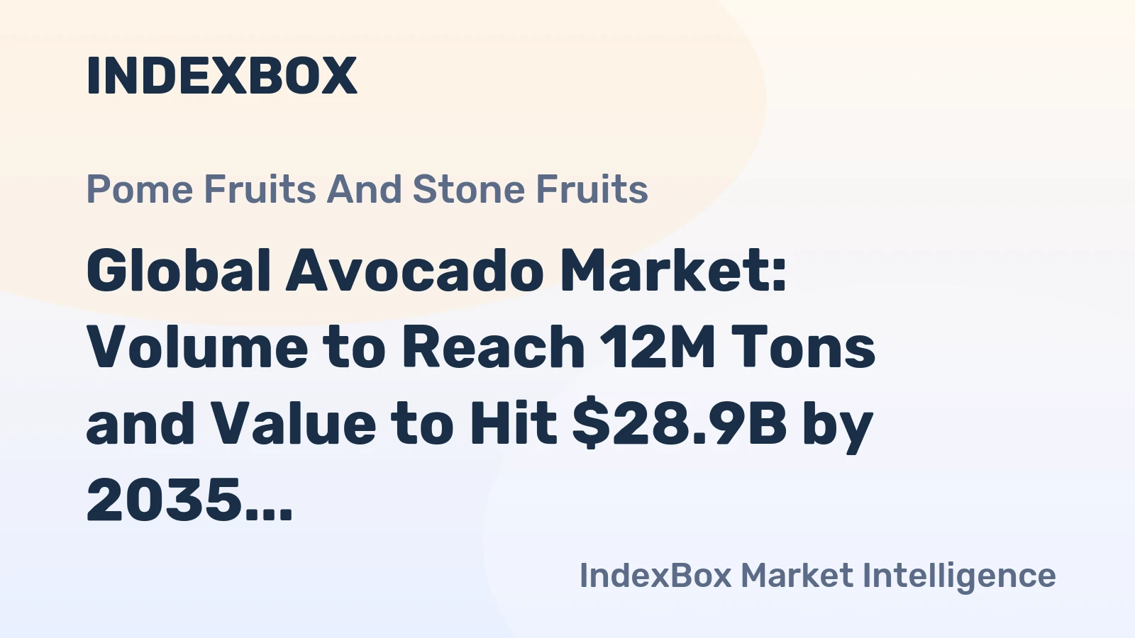 Global Avocado Market: Volume to Reach 12M Tons and Value to Hit $28.9B by 2035