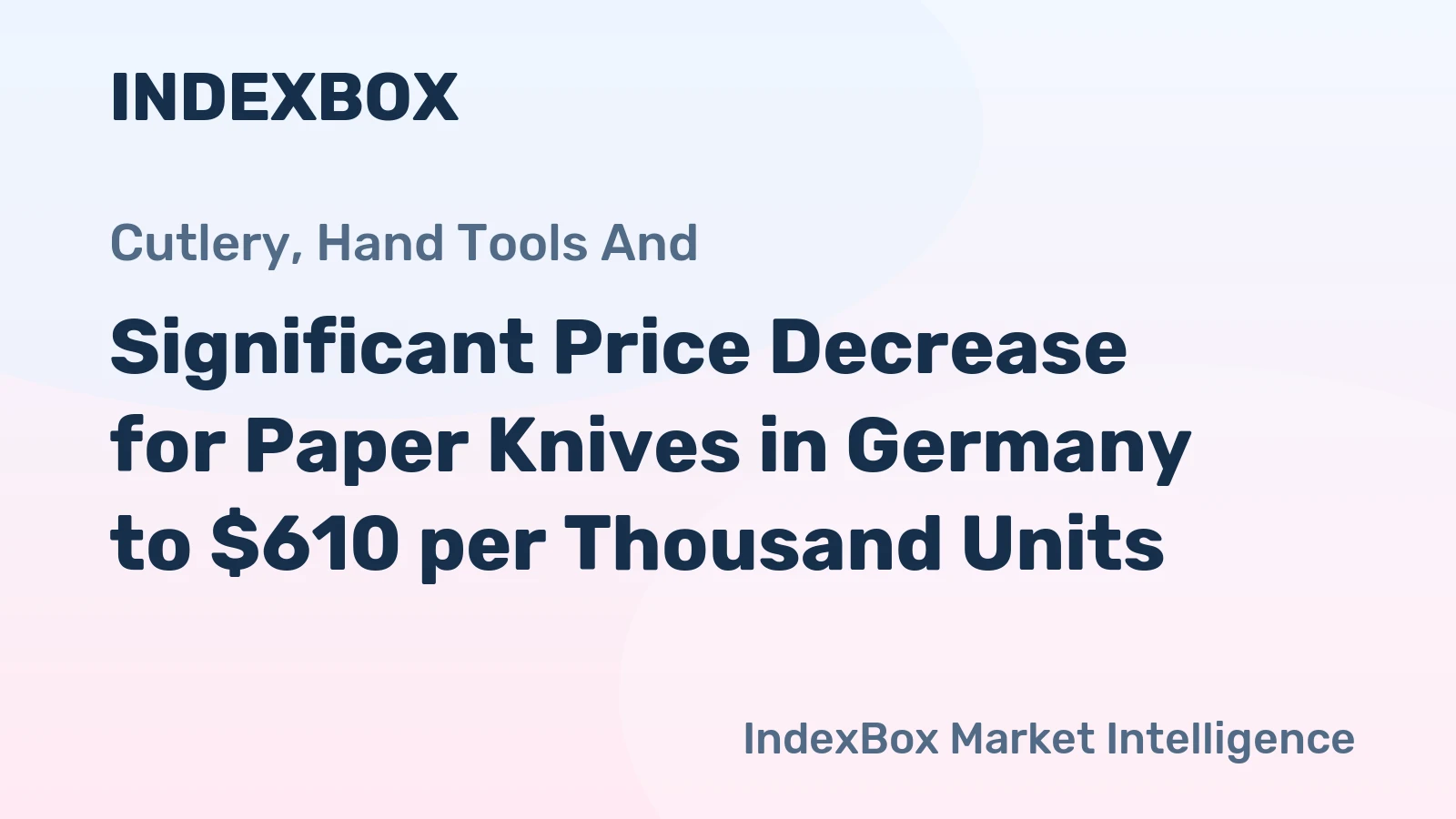 Significant Price Decrease for Paper Knives in Germany to $610 per Thousand Units