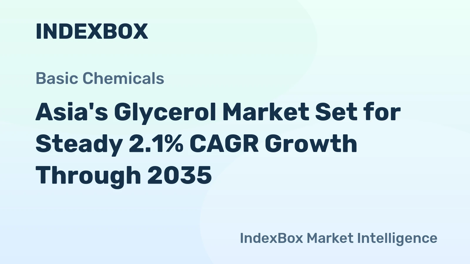 Asia's Glycerol Market Set for Steady 2.1% CAGR Growth Through 2035