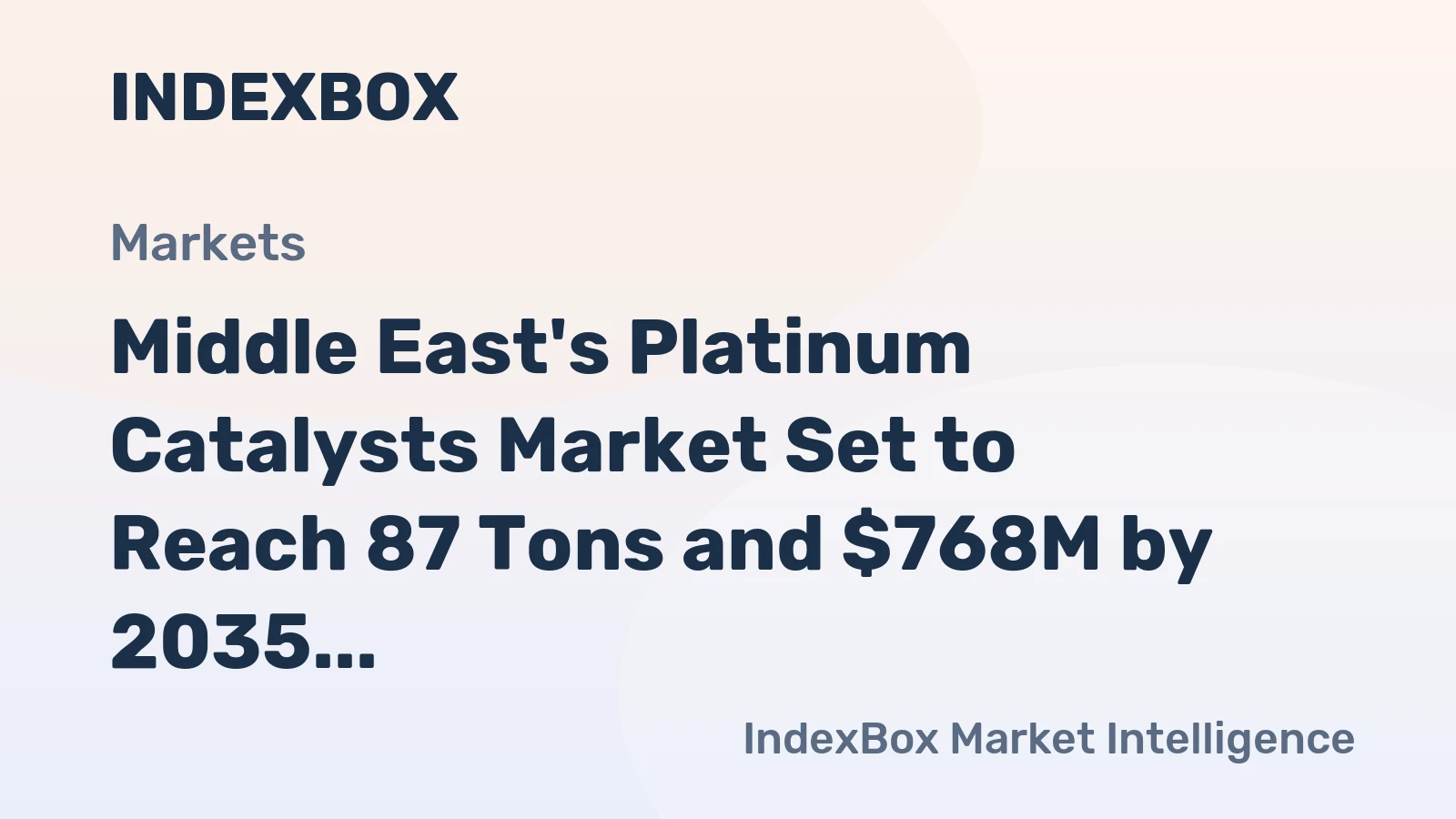 Middle East's Platinum Catalysts Market Set to Reach 87 Tons and $768M by 2035