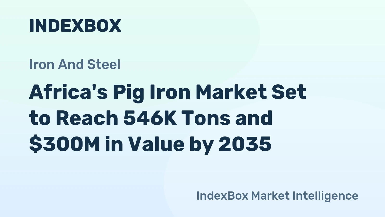 Africa's Pig Iron Market Set to Reach 546K Tons and $300M in Value by 2035