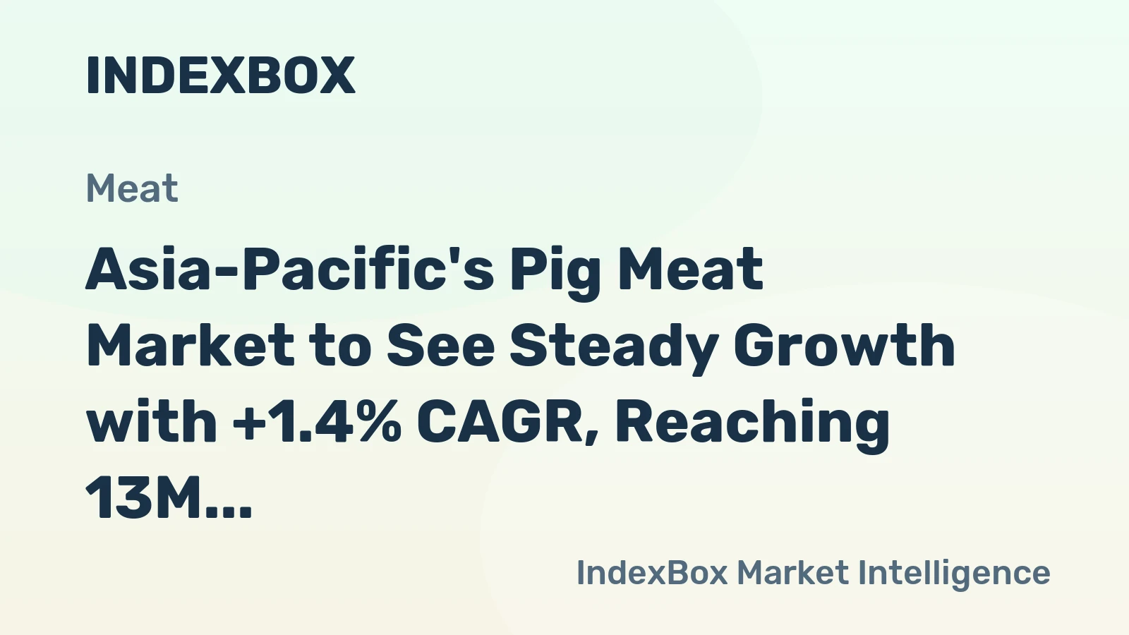 Asia-Pacific's Pig Meat Market to See Steady Growth with +1.4% CAGR, Reaching 13M Tons by 2035