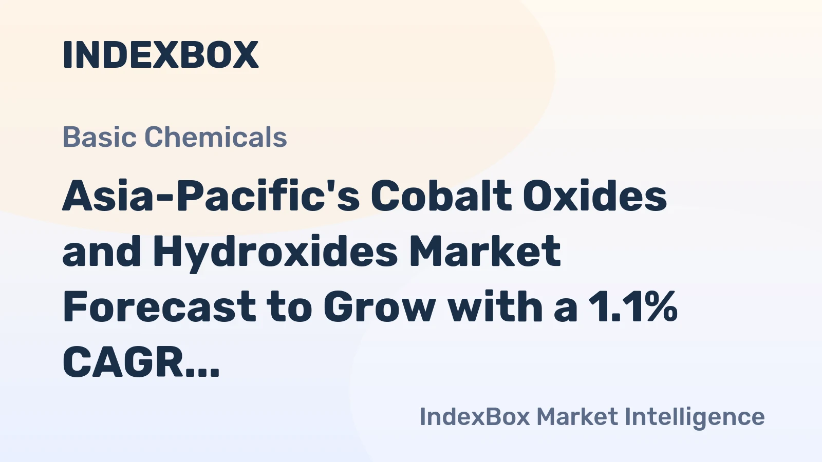Asia-Pacific's Cobalt Oxides and Hydroxides Market Forecast to Grow with a 1.1% CAGR in Value
