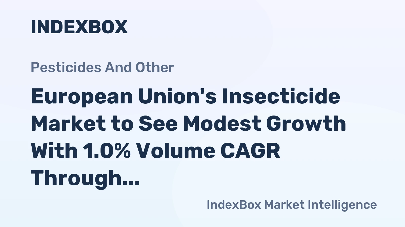 European Union's Insecticide Market to See Modest Growth With 1.0% Volume CAGR Through 2035