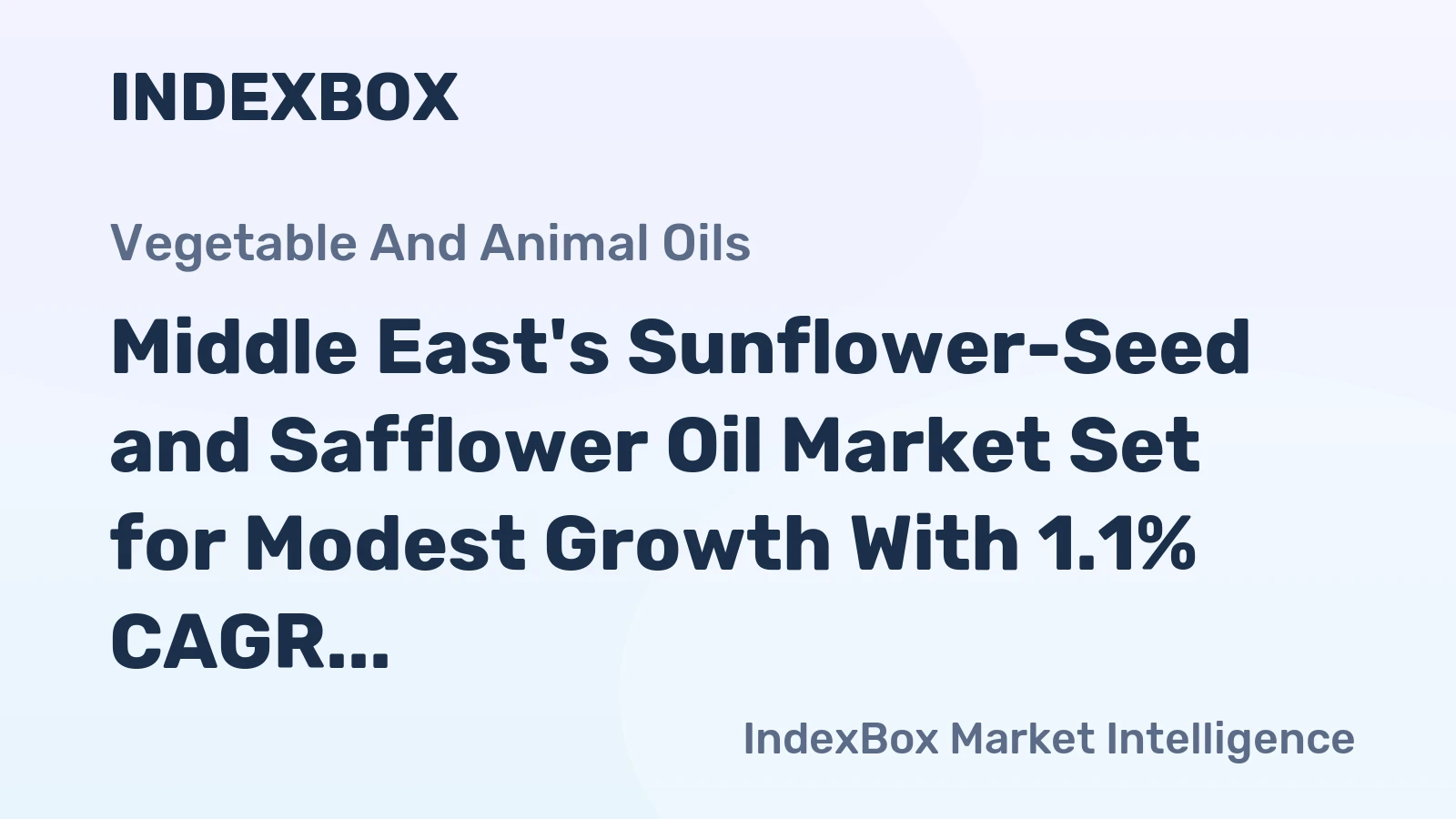 Middle East's Sunflower-Seed and Safflower Oil Market Set for Modest Growth With 1.1% CAGR Through 2035