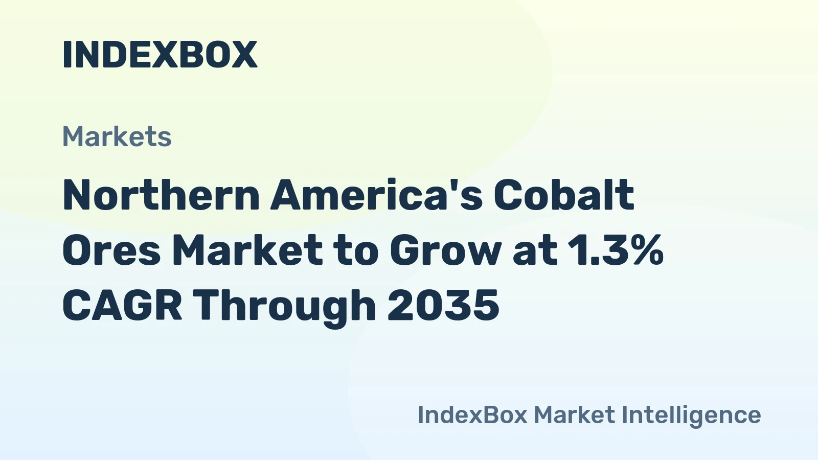 Northern America's Cobalt Ores Market to Grow at 1.3% CAGR Through 2035