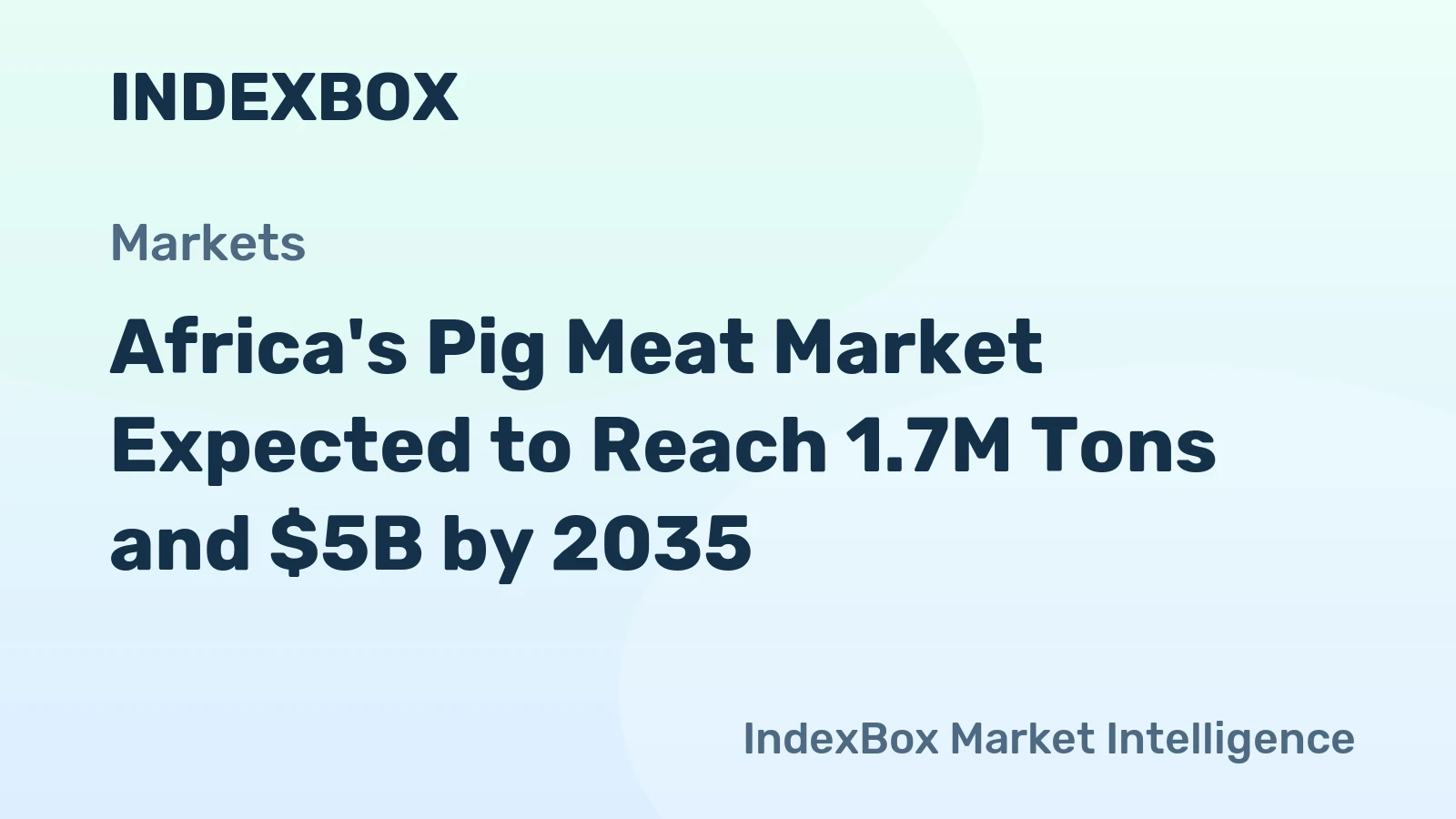 Africa's Pig Meat Market Expected to Reach 1.7M Tons and $5B by 2035