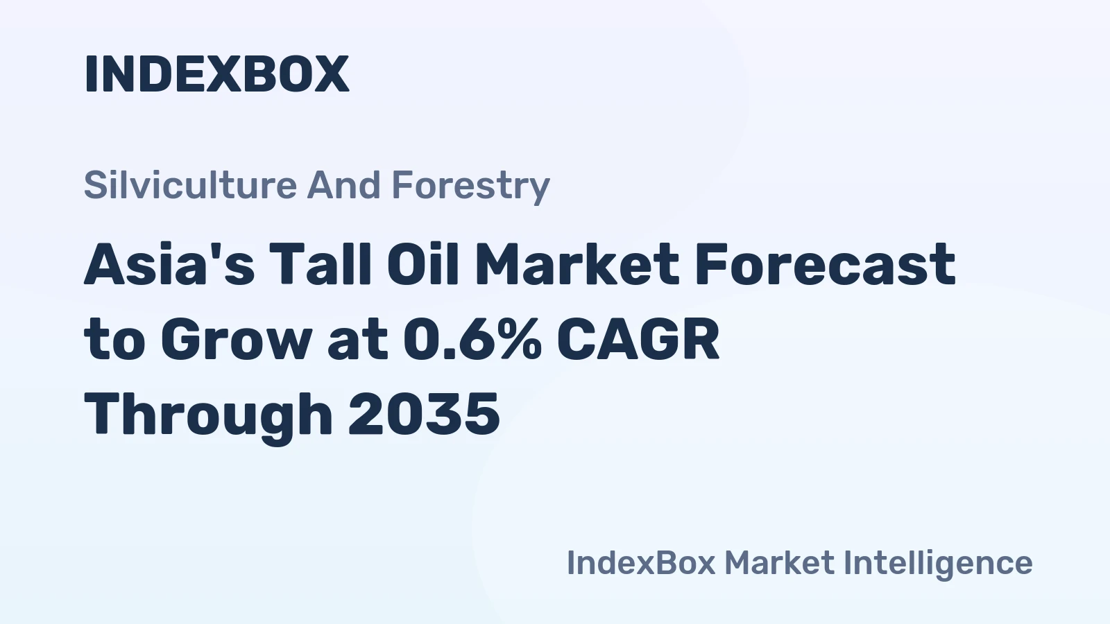 Asia's Tall Oil Market Forecast to Grow at 0.6% CAGR Through 2035