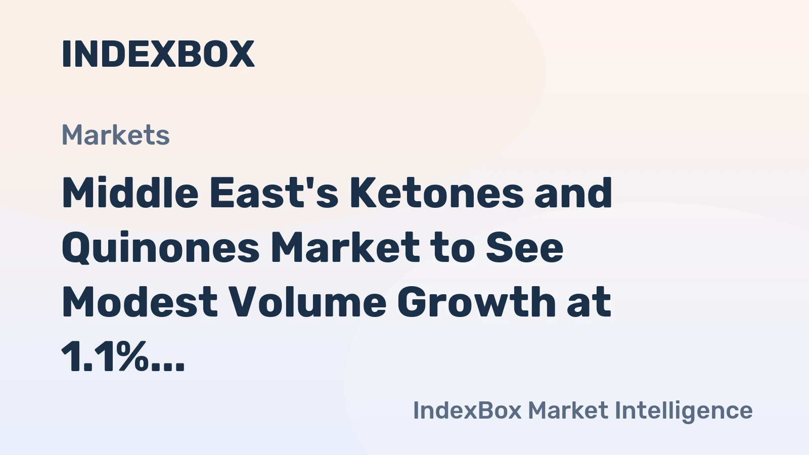 Middle East's Ketones and Quinones Market to See Modest Volume Growth at 1.1% CAGR Through 2035