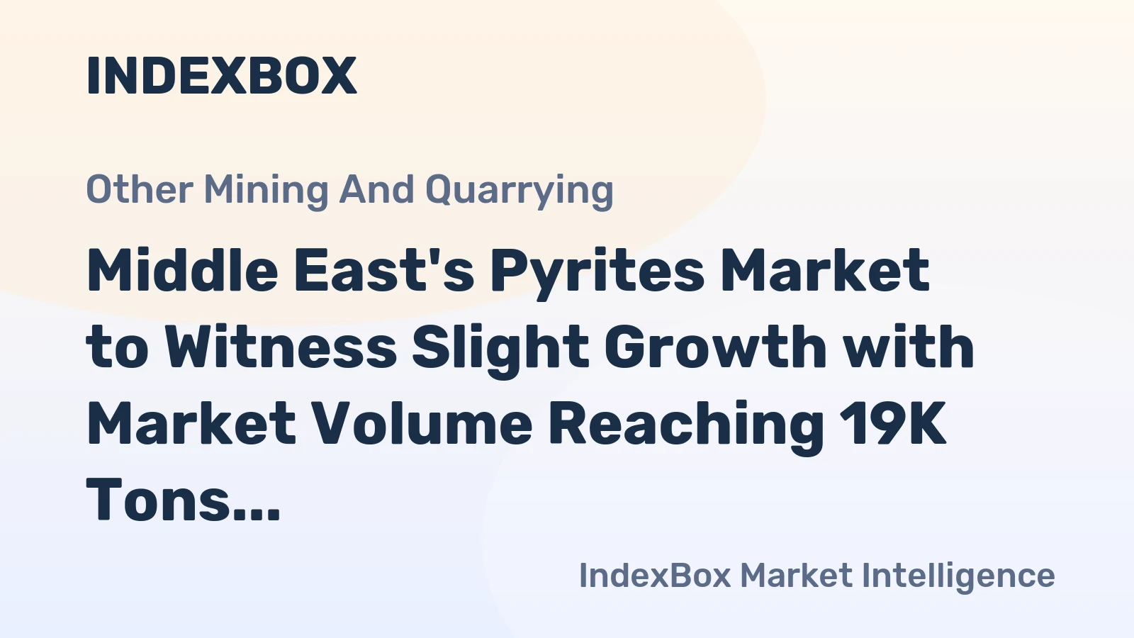 Middle East's Pyrites Market to Witness Slight Growth with Market Volume Reaching 19K Tons by 2035
