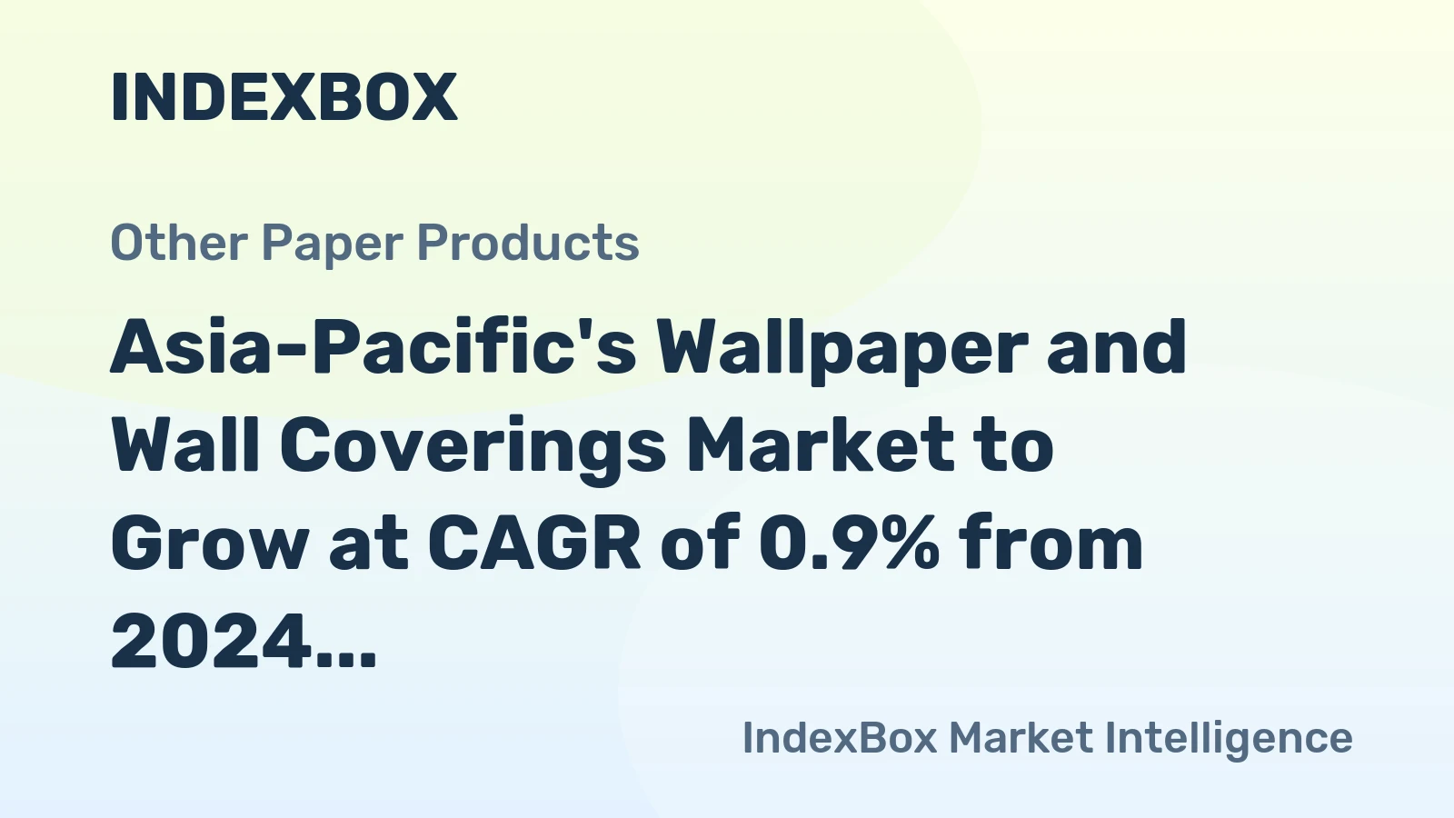Asia-Pacific's Wallpaper and Wall Coverings Market to Grow at CAGR of 0.9% from 2024 to 2035, Reaching 565K tons