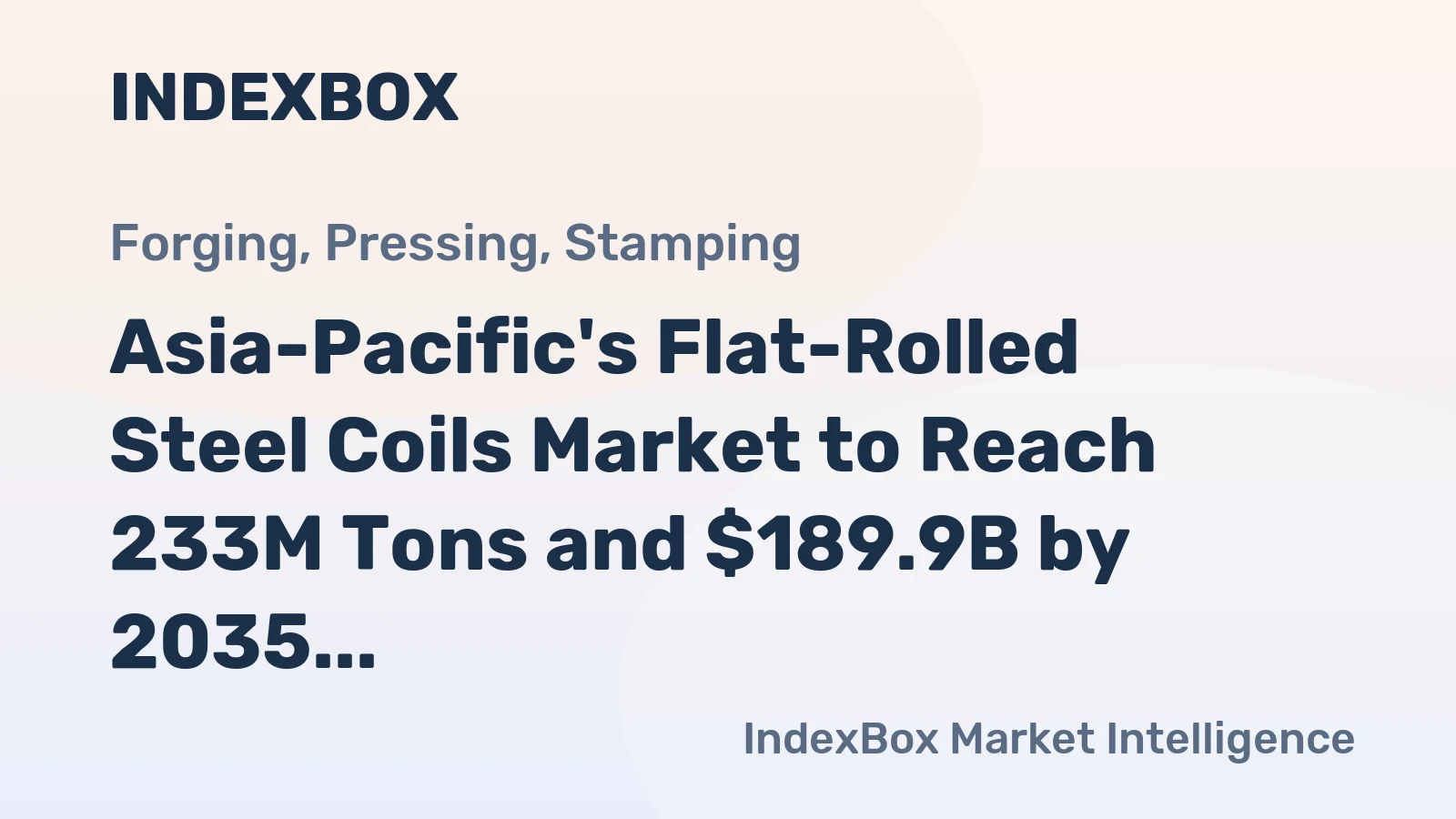 Asia-Pacific's Flat-Rolled Steel Coils Market to Reach 233M Tons and $189.9B by 2035