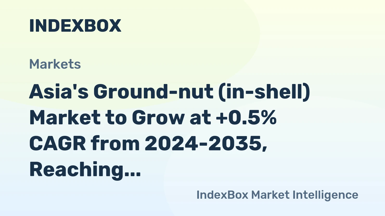 Asia's Ground-nut (in-shell) Market to Grow at +0.5% CAGR from 2024-2035, Reaching 35M Tons