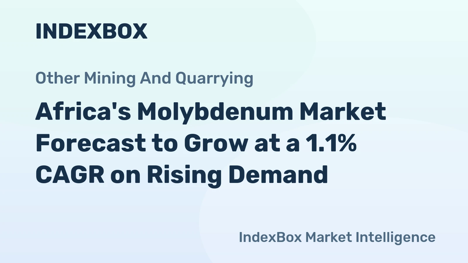 Africa's Molybdenum Market Forecast to Grow at a 1.1% CAGR on Rising Demand